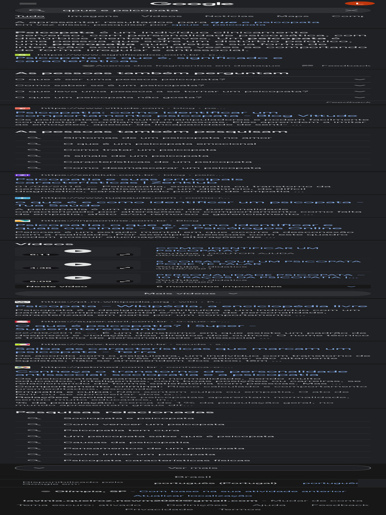Qpue e Psicopata - Pesquisa Google | PDF