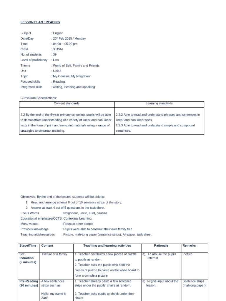 Lesson Plan R | PDF