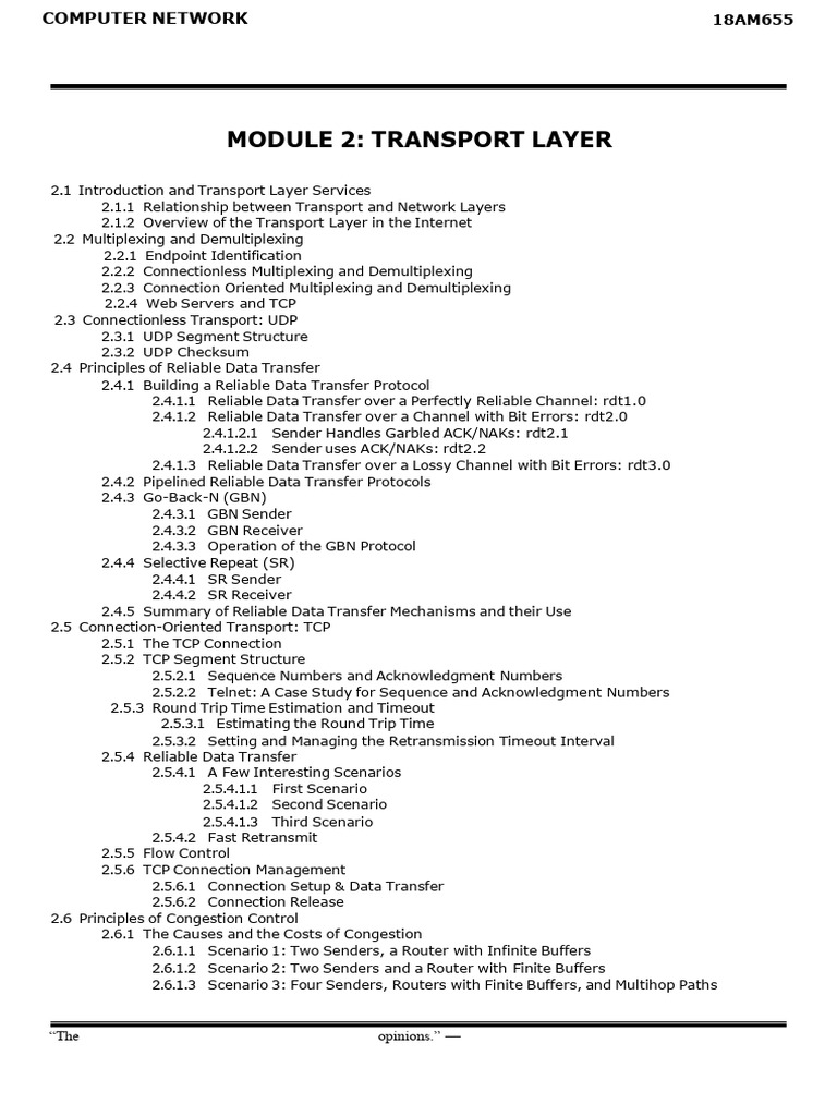 Computer Network Module-2 Notes-1 | PDF