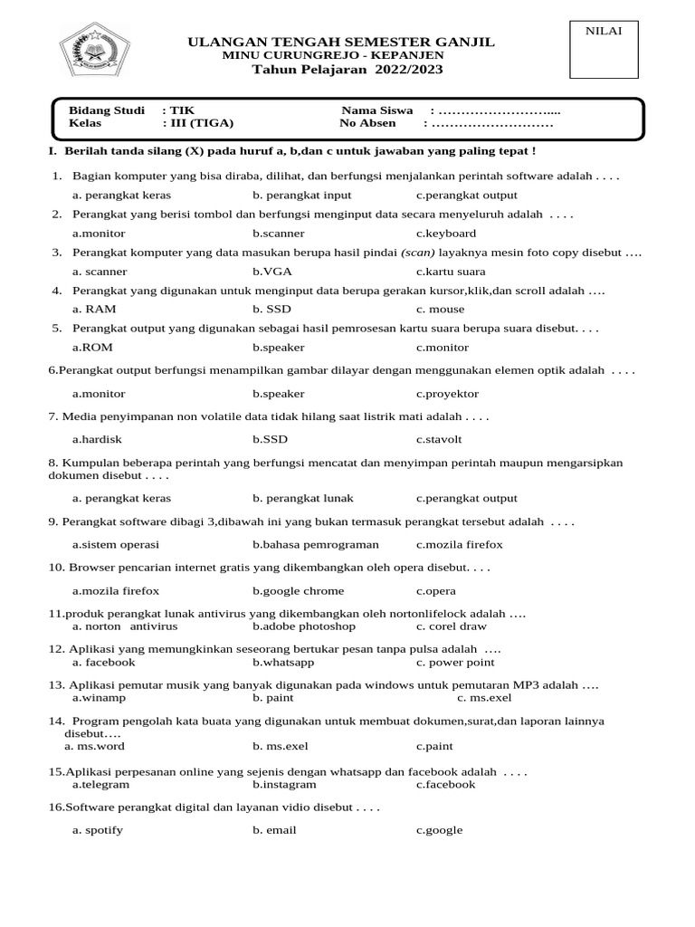 Tik 3 Uts Edit 24,25 | PDF