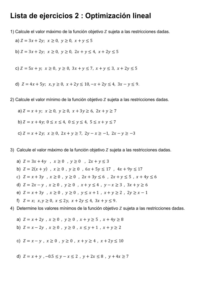 Lista de Ejercicios 2 | PDF