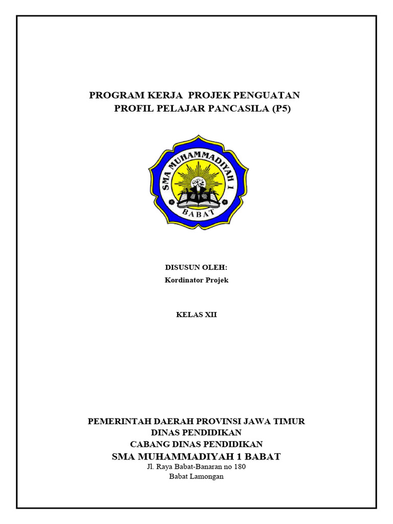 Program Kerja Projek p5 Kelas Xii Bismillah | PDF