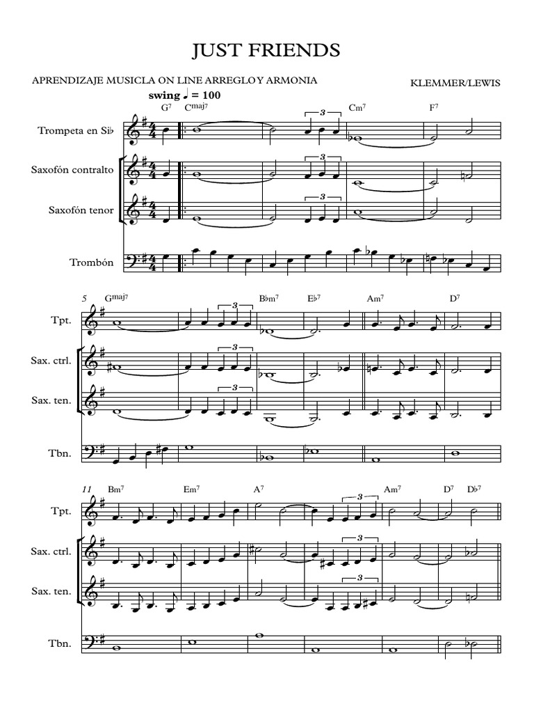 JUST FRIENDS - Partitura Completa | PDF