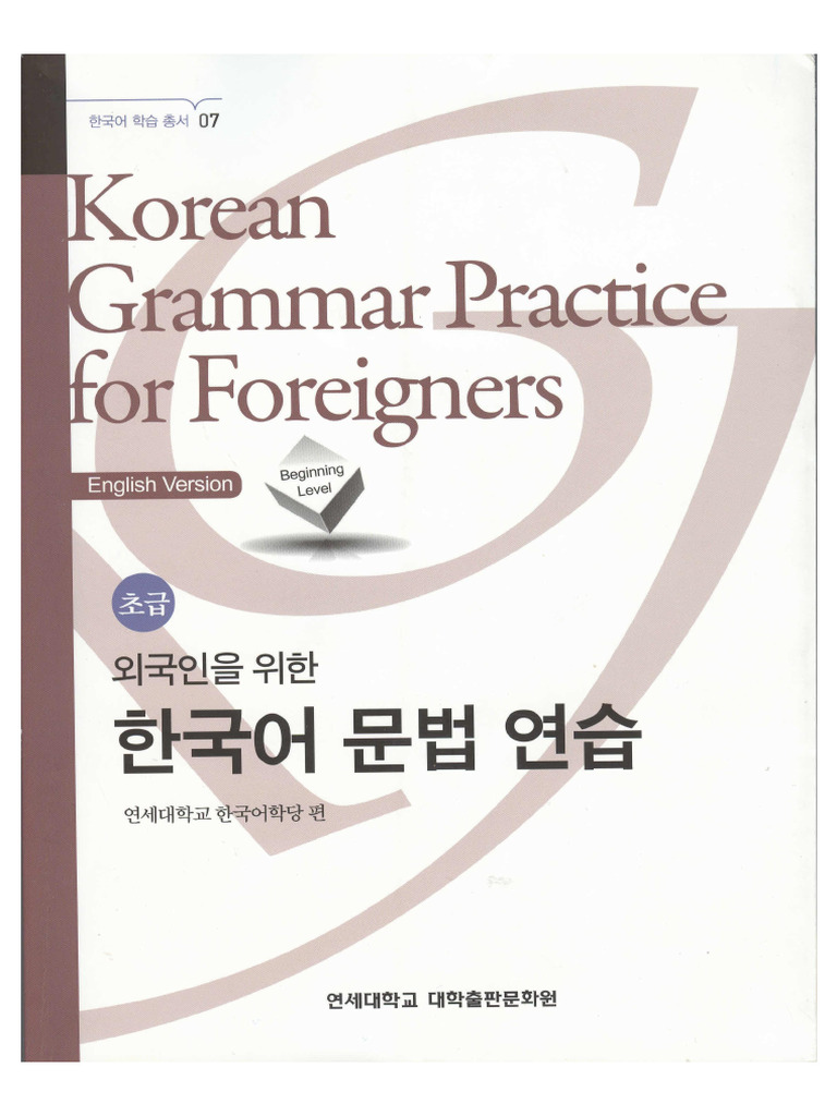 Korean Grammar Practice For Foreigners Beginning Level Pdf