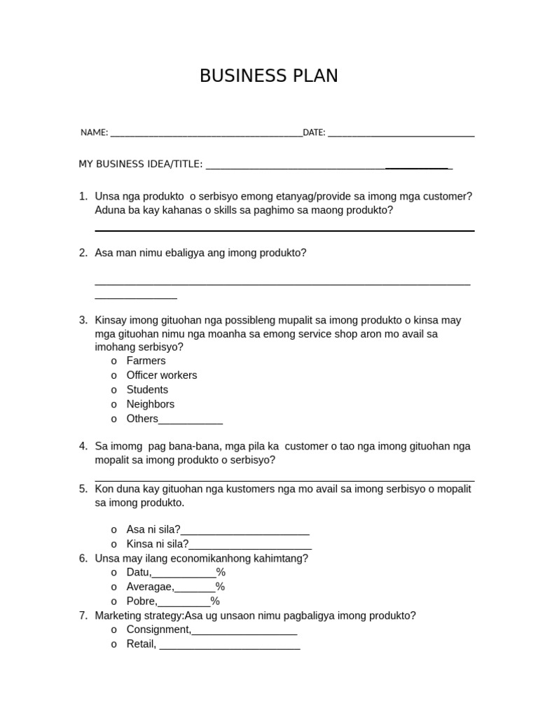 Business Plan | PDF