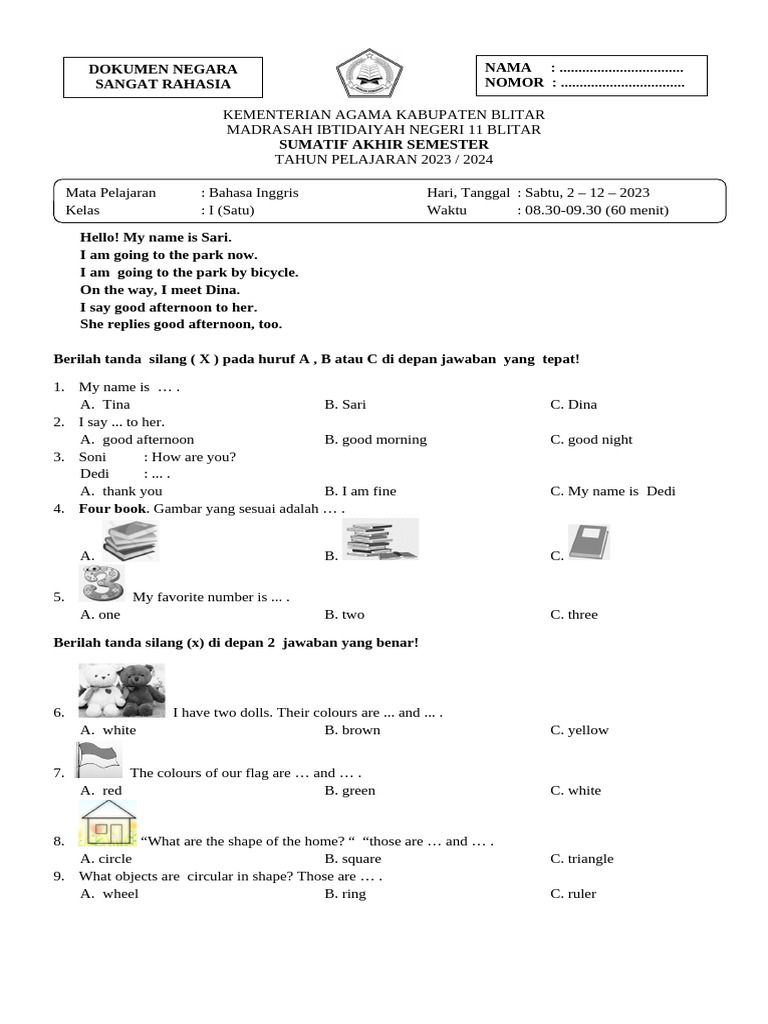 Soal Bhs Inggris | PDF