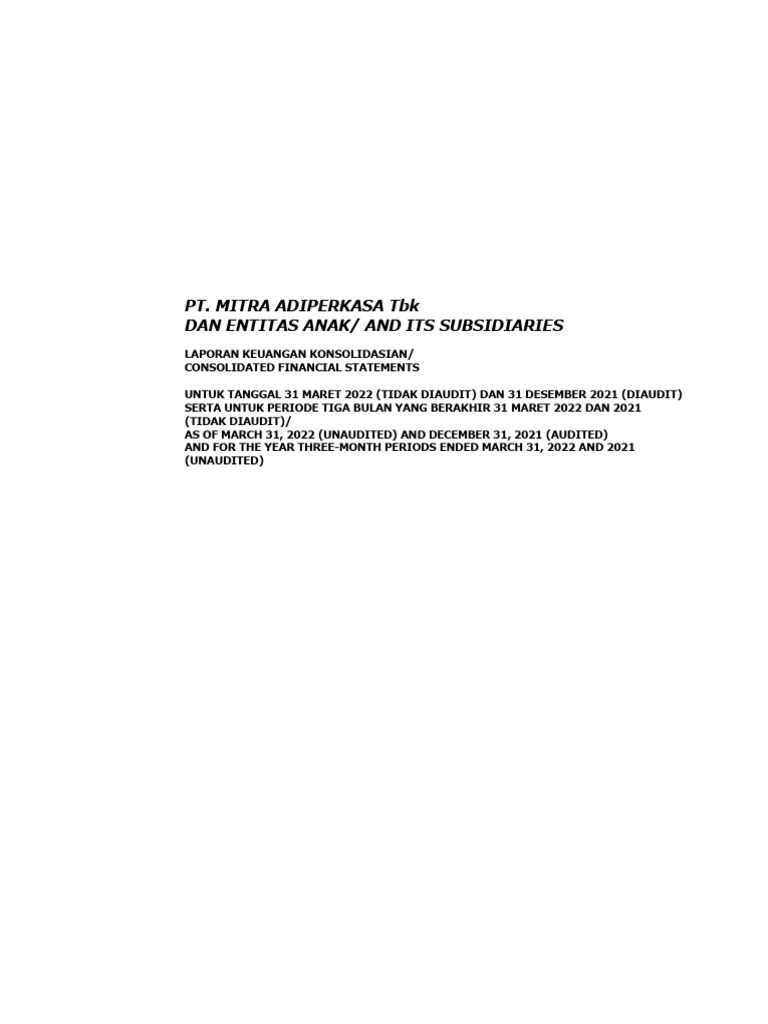 Laporan Keuangan MAPI Q1 2022 | PDF