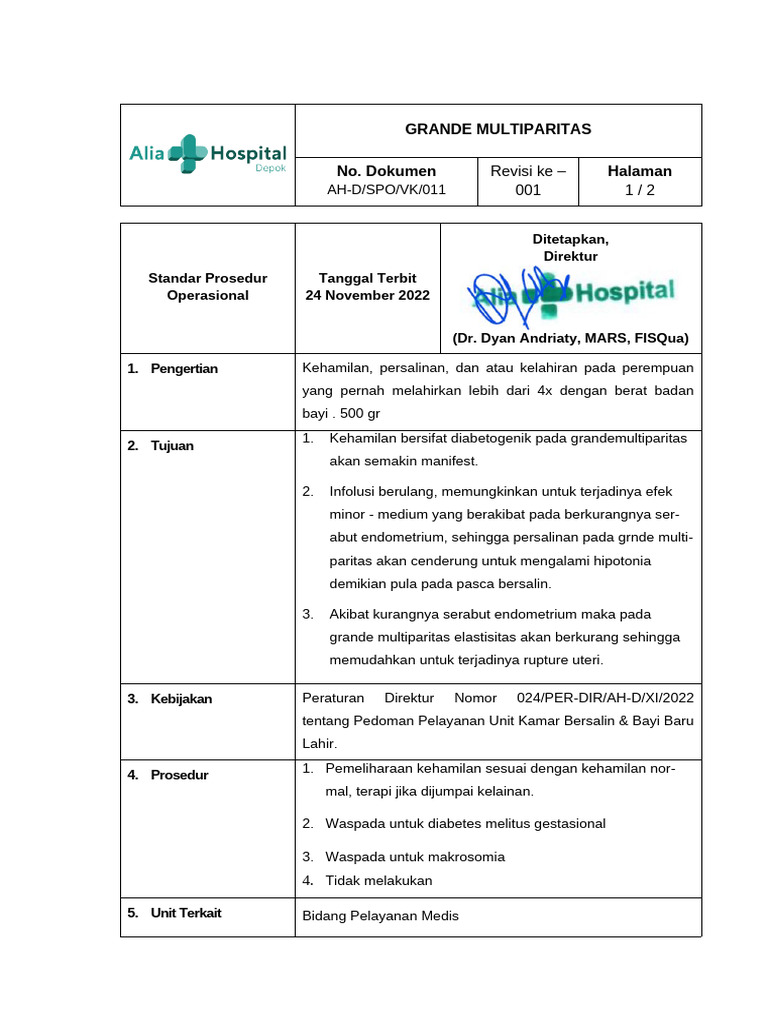 Grande Multiparitas | PDF