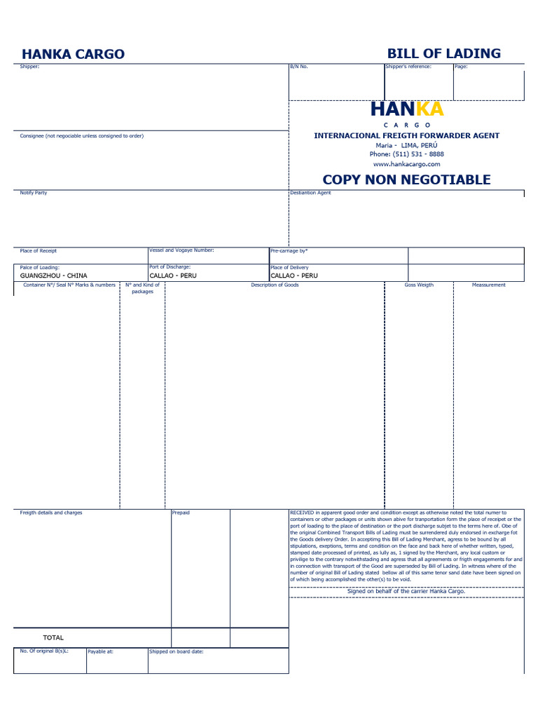 HBL Fletado Copy Ro 20000757 | PDF