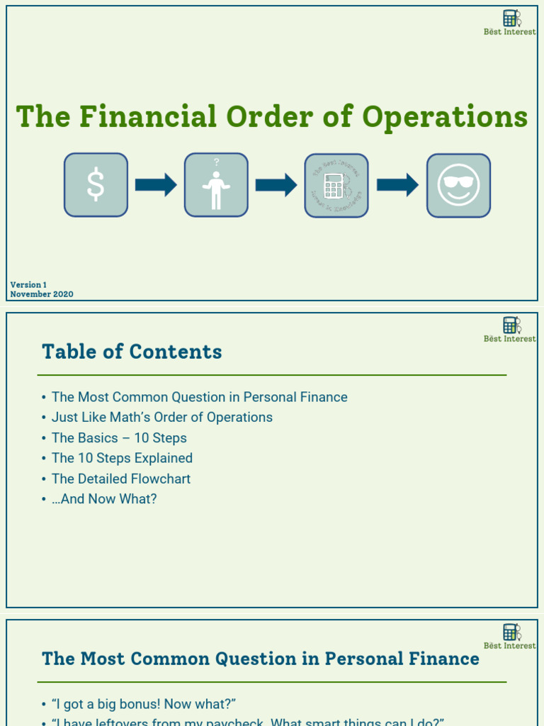 The Financial Order of Operations | PDF | 401(K) | Finance & Money ...