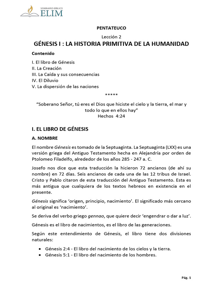Lección 02 - Pentateuco | PDF