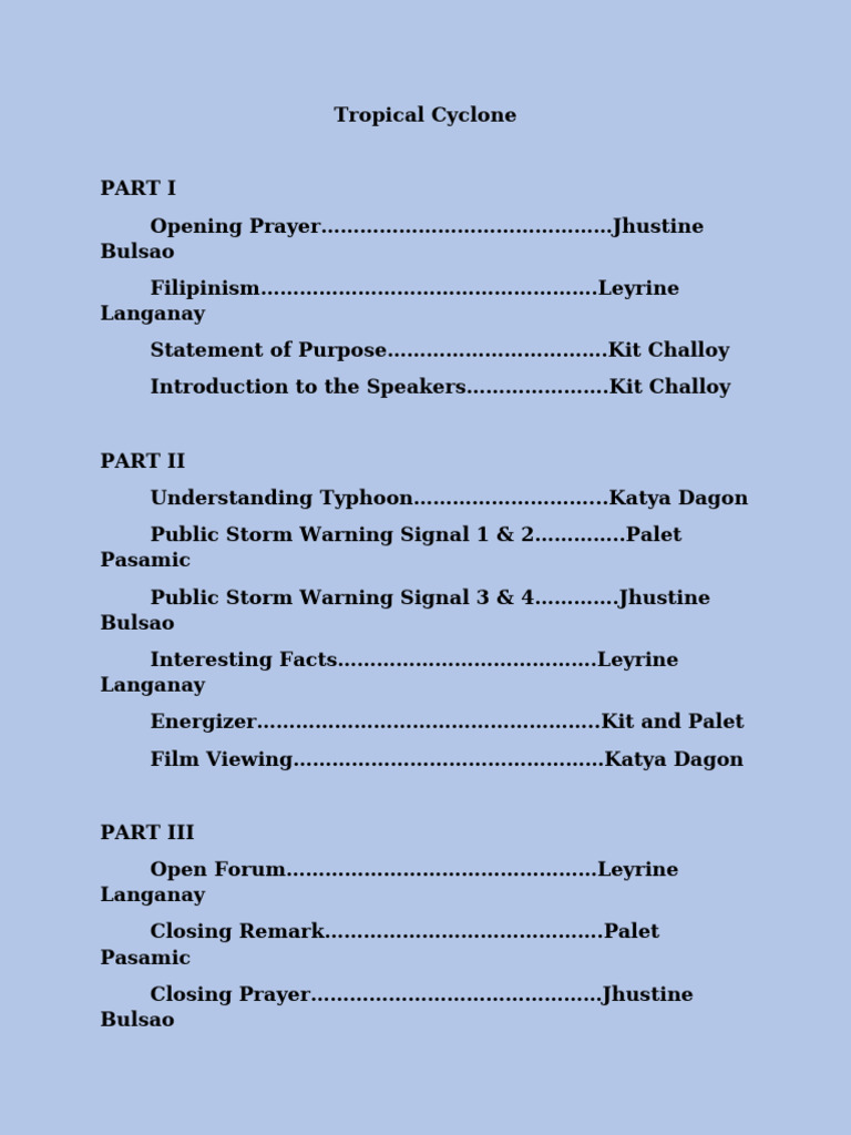 Tropical Cyclone | PDF