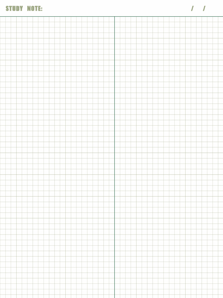 Vertical - Study Note W Graph (Green) | PDF