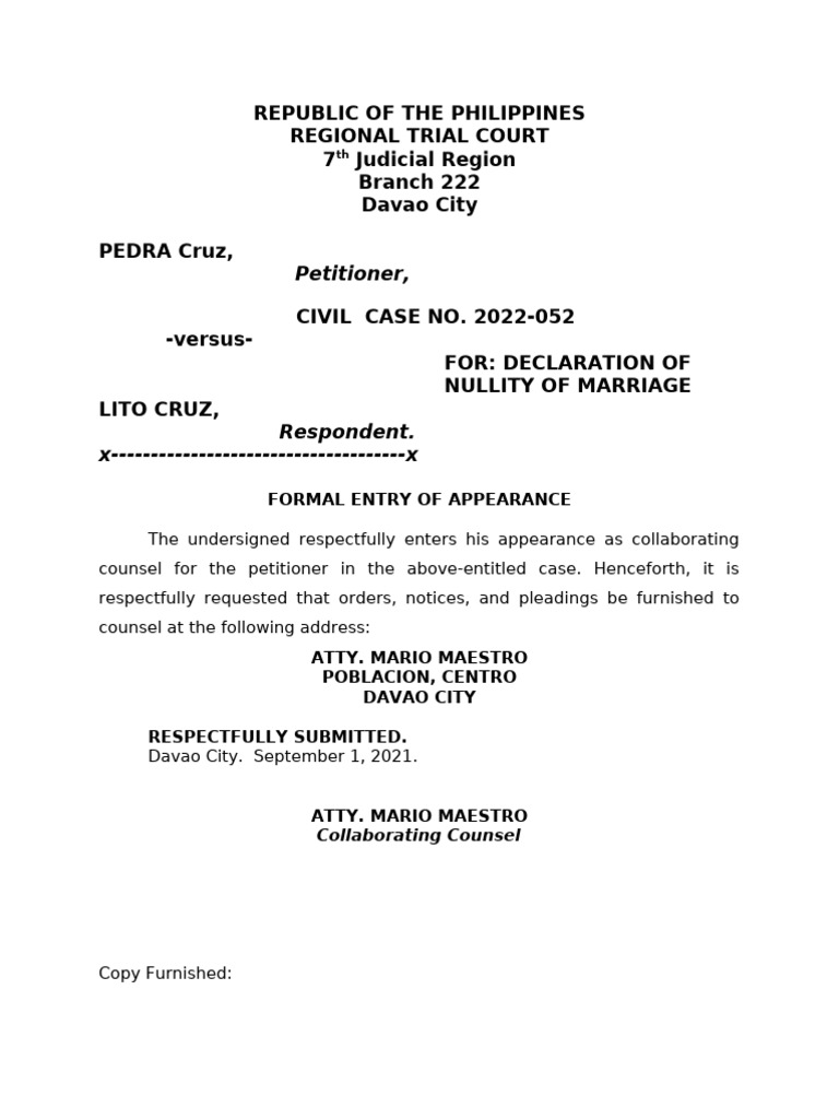 Notice of Appearance | PDF