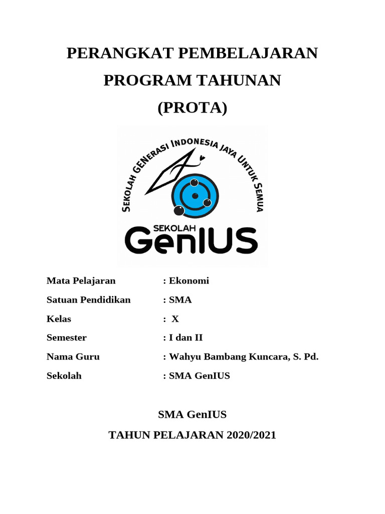 8 A. Cover Program Tahunan PROTA | PDF