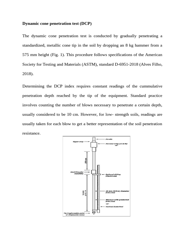 Dynamic Cone Penetration Test | PDF