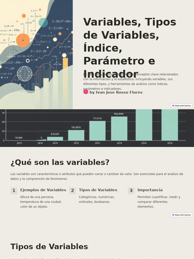 Variables Tipos de Variables Indice Parametro e Indicador | PDF