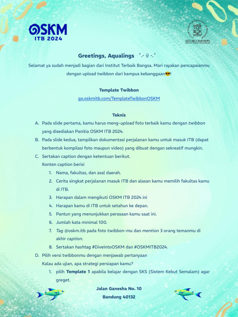 Guideline Twibbon OSKM ITB 2024 | PDF