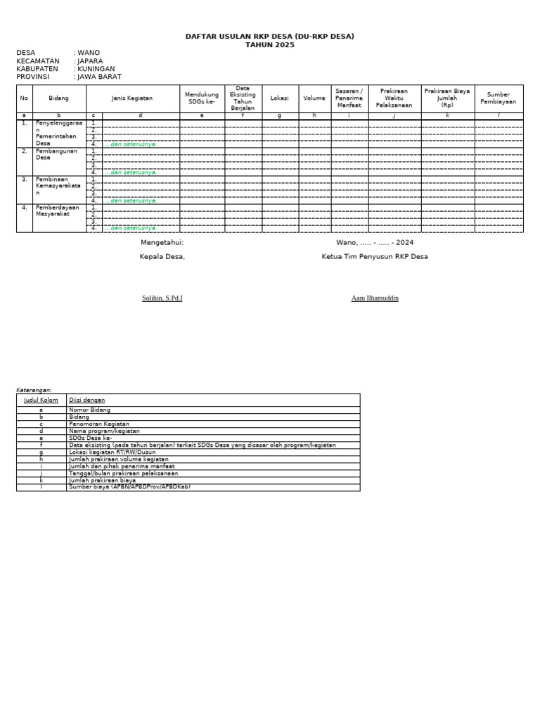 DU RKP Desa | PDF