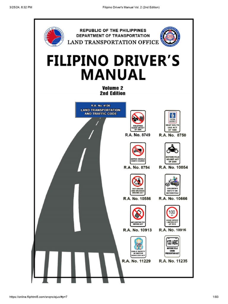 Filipino Driving Guide | PDF | Science & Mathematics