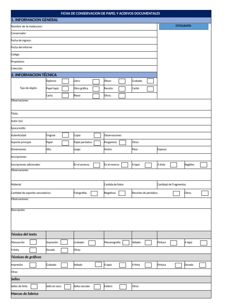 Ficha de Conservación | PDF