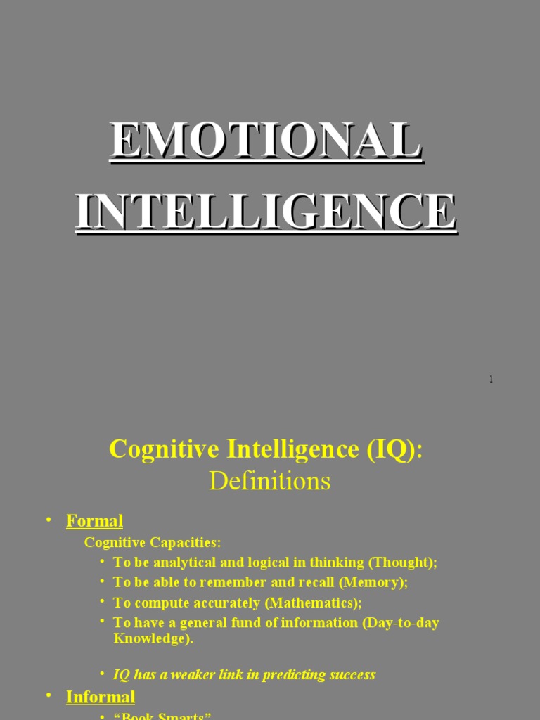 Emotional Intelligence 2 | PDF | Emotional Intelligence | Intelligence