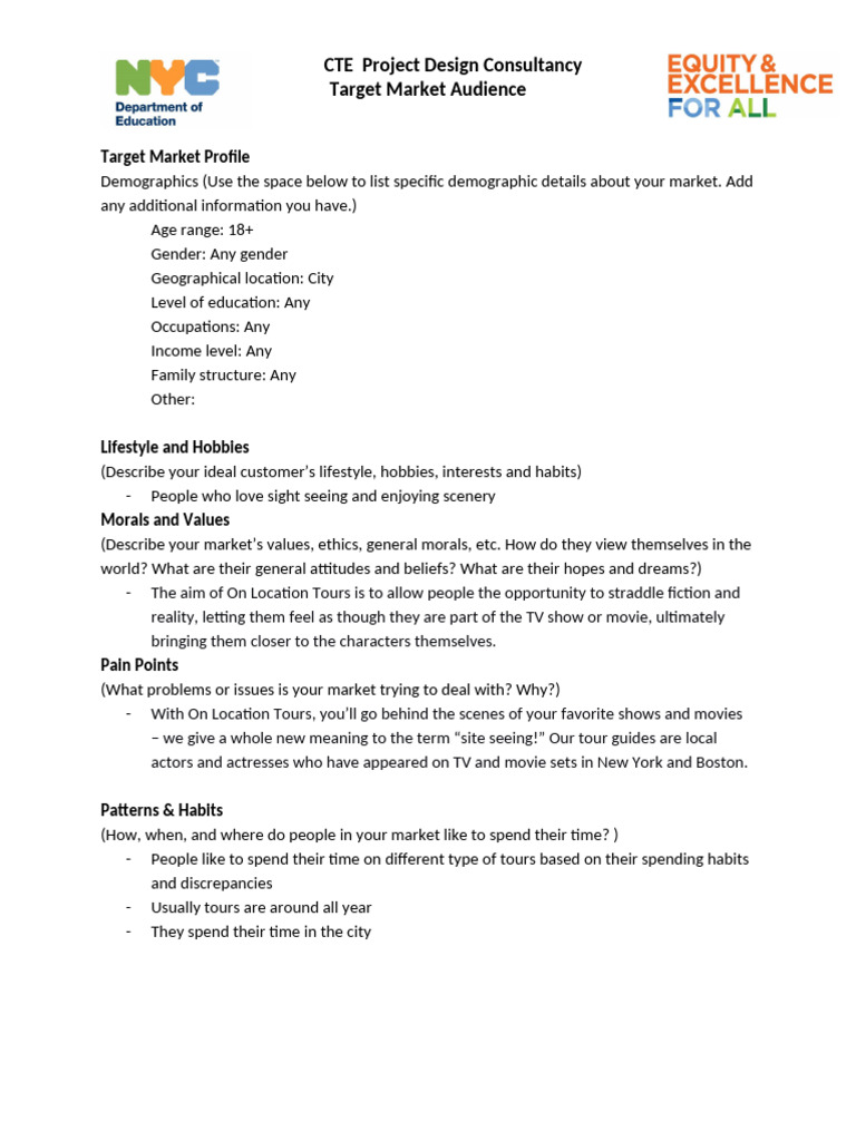On Location Tours Market Profile | PDF | Business | Art