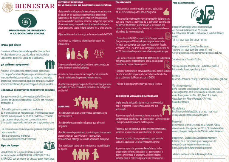 Triptico BIENESTAR | PDF
