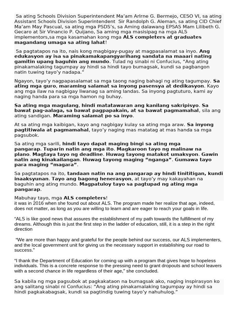 Gratitude Speech | PDF