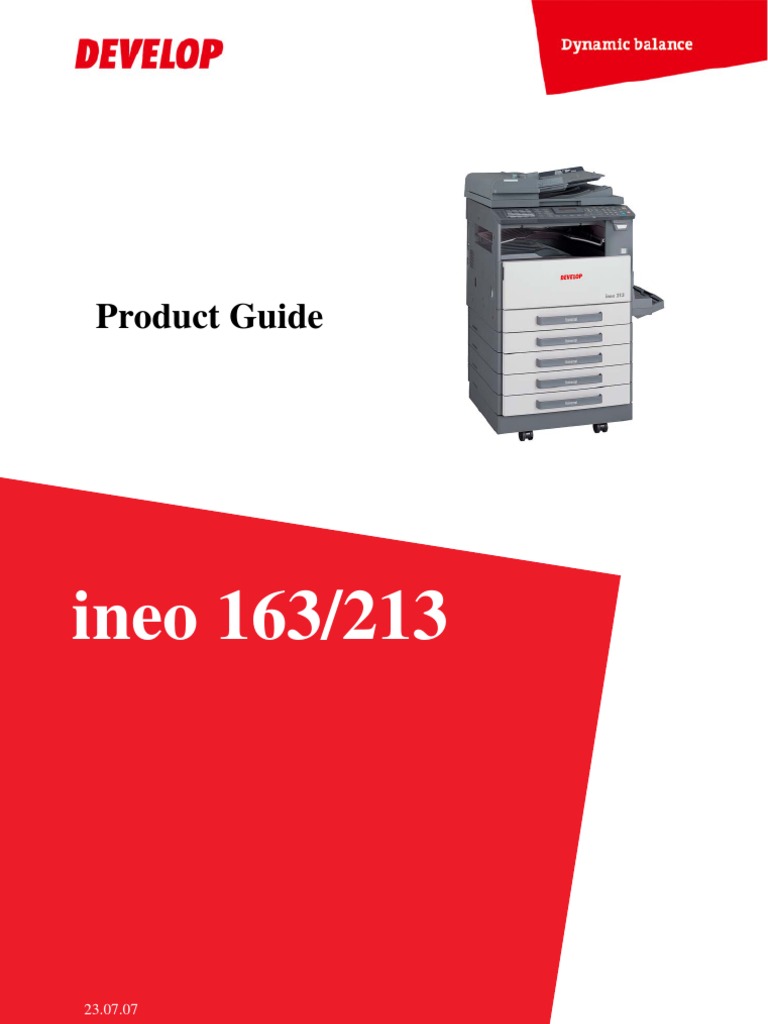 Product Guide Ineo 163 - 213 | PDF | Fax | Image Scanner