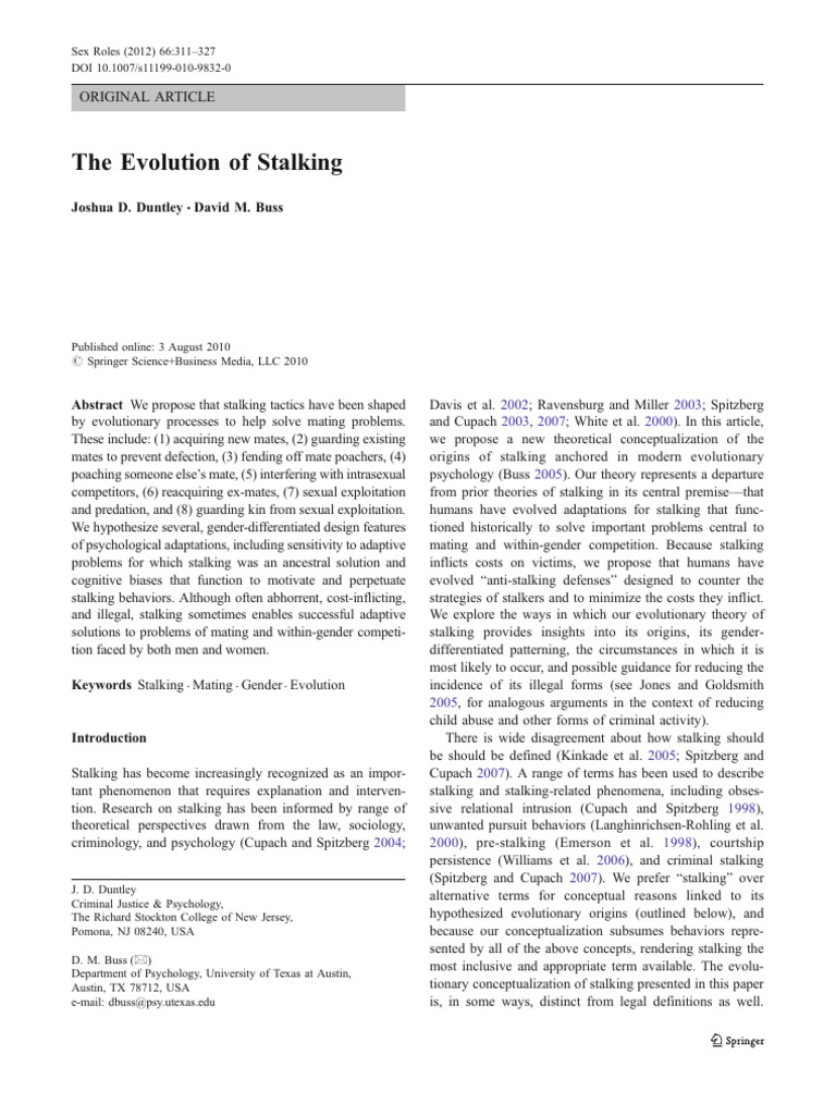 The Evolution of Stalking | PDF
