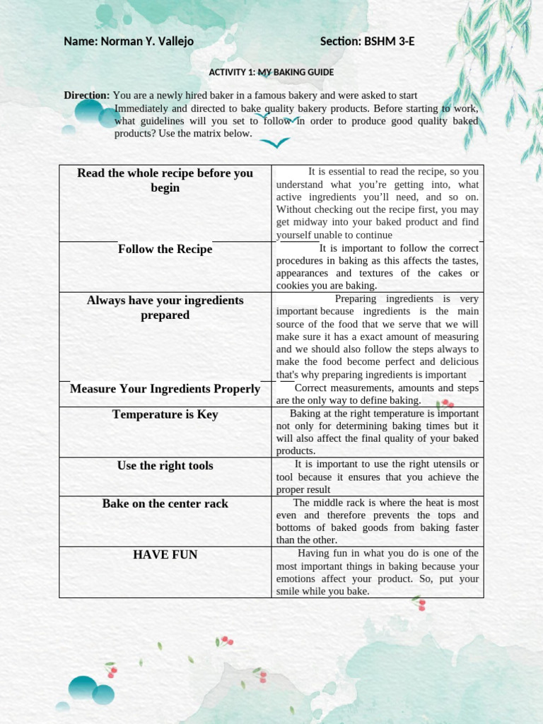 Baking Guide | PDF