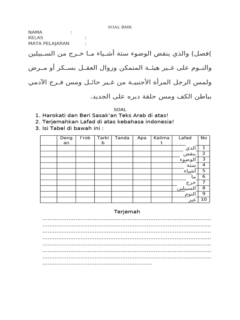 Soal BMK | PDF