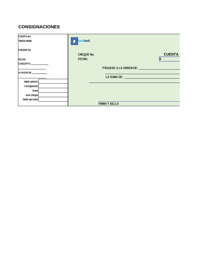 Formato de Cheque para Editar | PDF