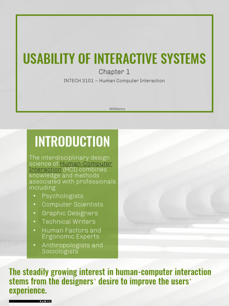 1 - Usability of Interactive Systems | PDF