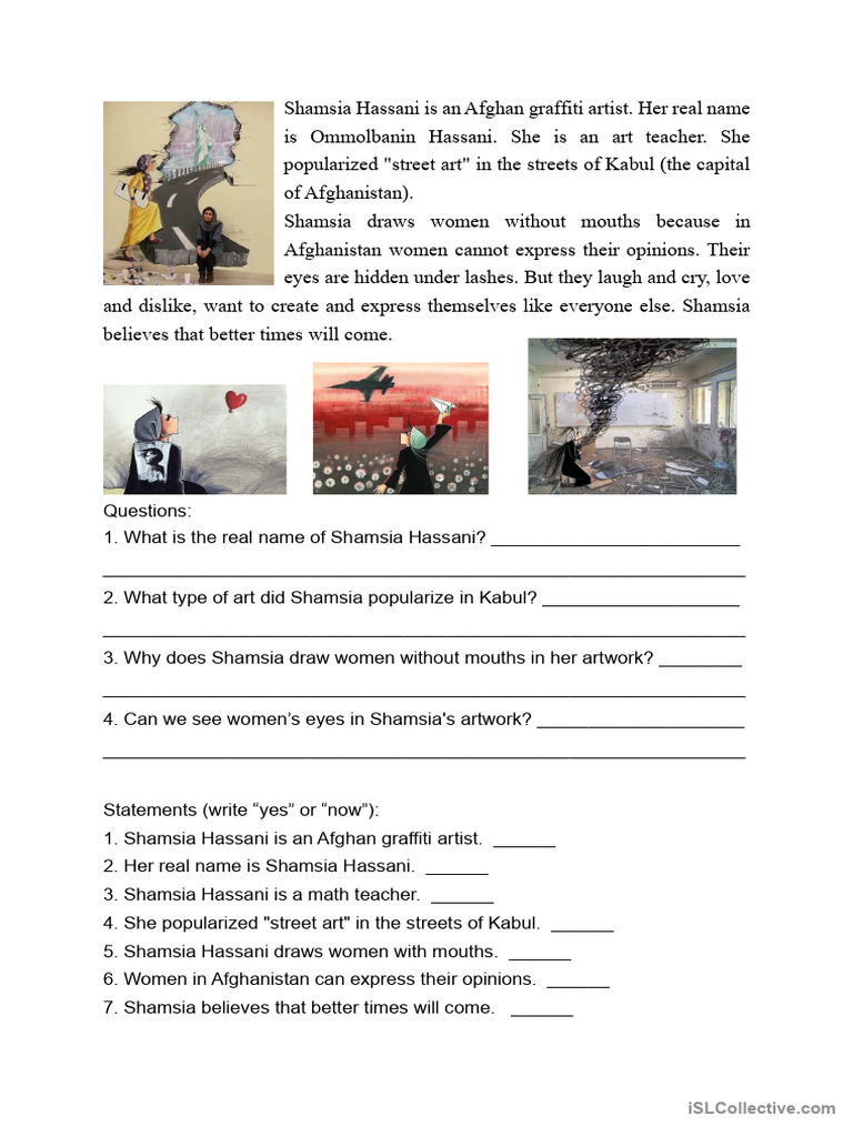Shamsia Hassani: Afghan Street Artist | PDF | Poetry | Art
