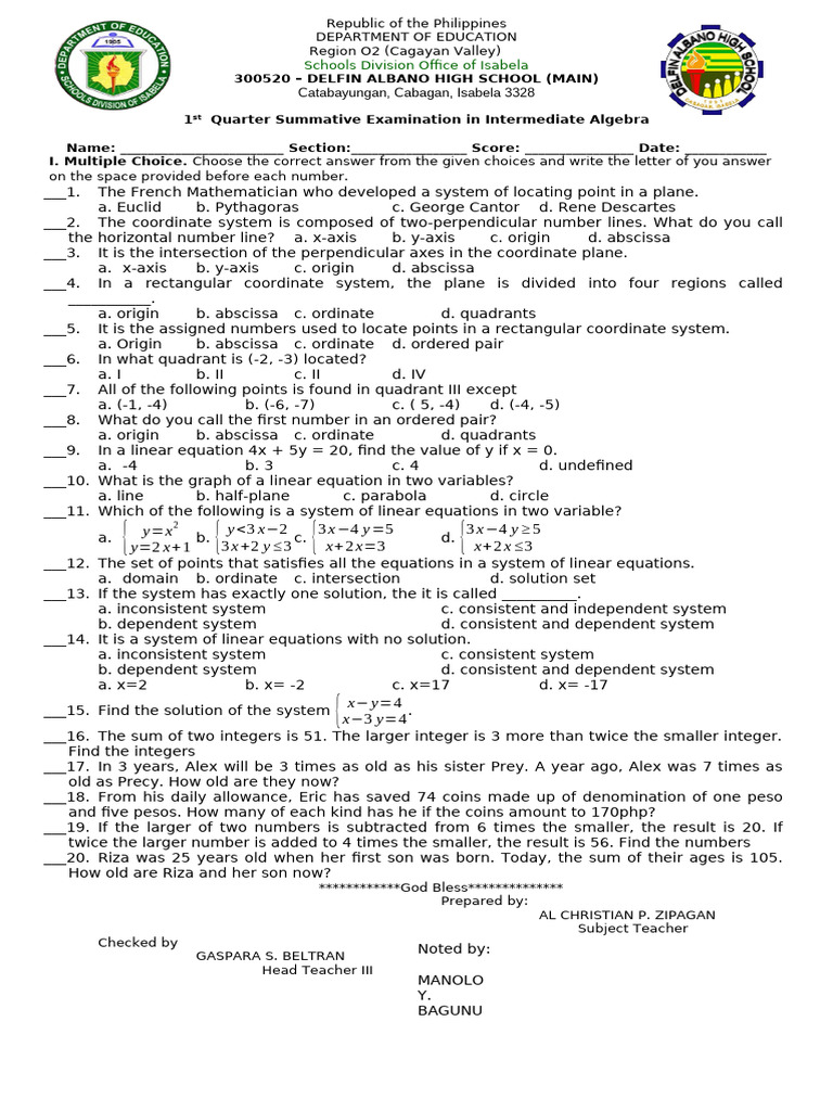3RD Quarter Summative | PDF