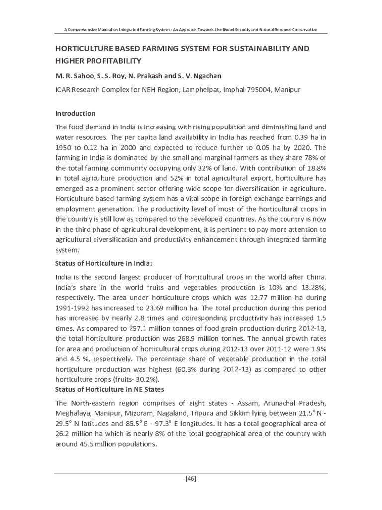 6 Horticulture Based Farming System - MRSahoo | PDF