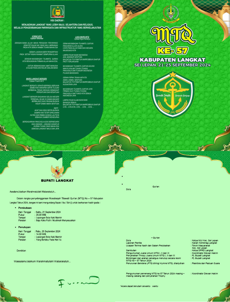 Isi Undangan MTQ 2024 | PDF