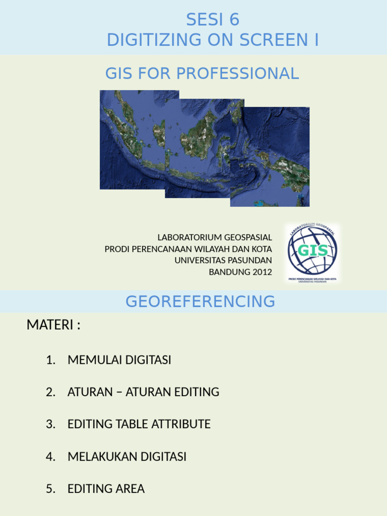 Sesi 6 - Digitizing On Screen I | PDF | Software | Geographical Technology