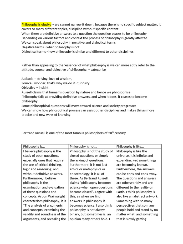 23-2-6 Notes On Value of Philosophy - Bertrand Russell | PDF