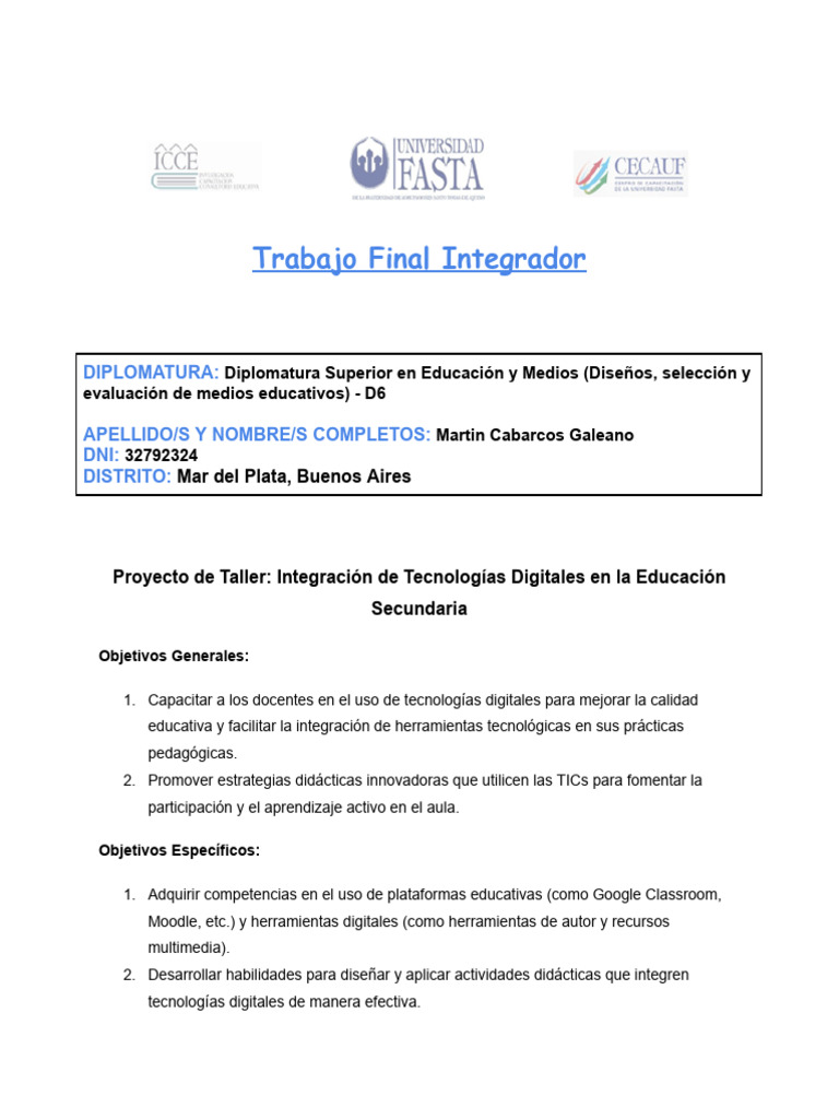Trabajo Final Integrador | PDF