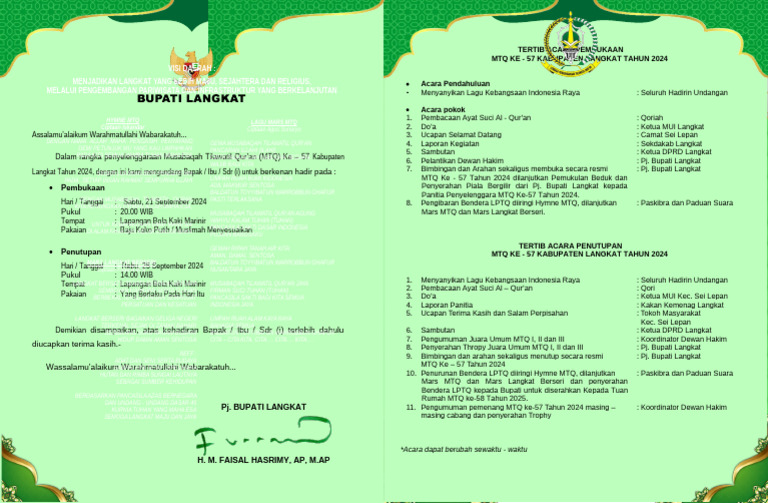 Isi Undangan MTQ 2024 | PDF