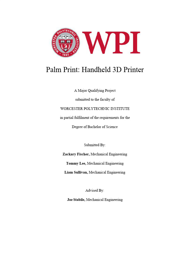 Palm Print MQP Report | PDF