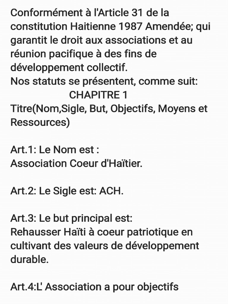 Statuts Et Acte Constitutif | PDF