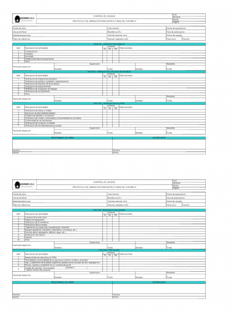 Modelo Formato de Liberacion | PDF