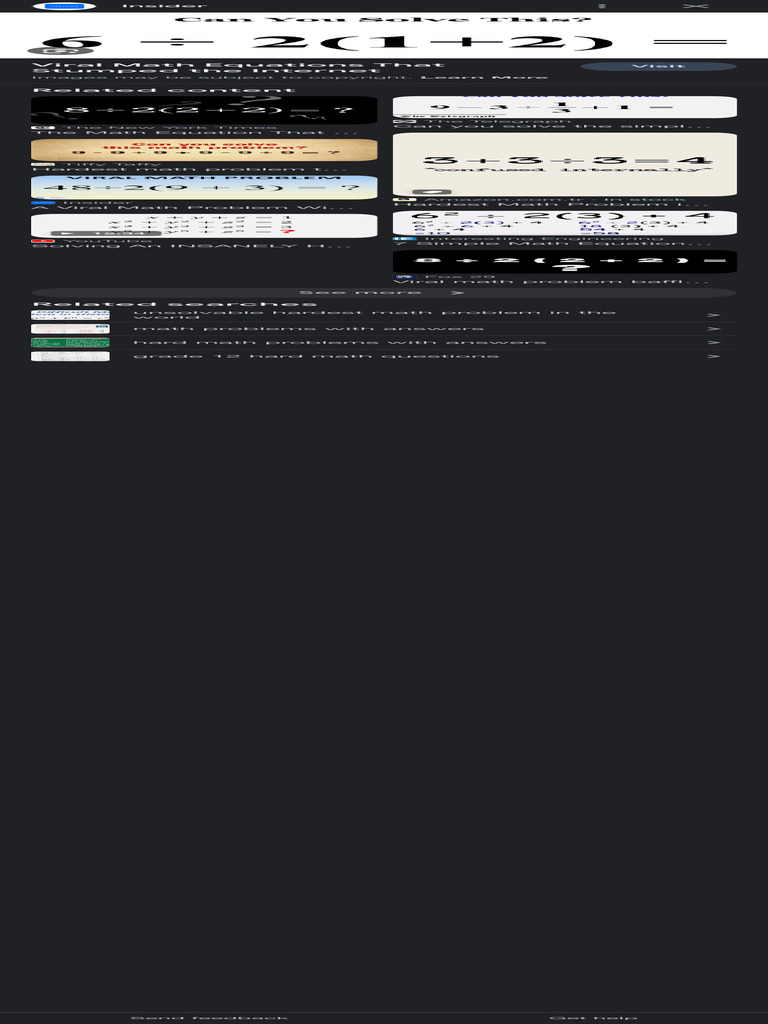 Hardest Math Problem in The World - Google Search | PDF