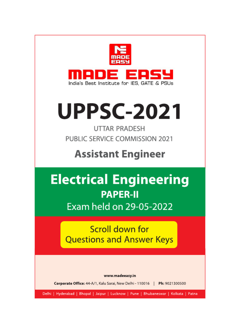 UPPSC AE 2021 Paper-2 Solution | PDF