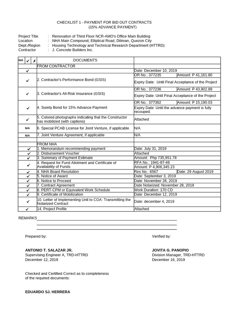 Billing Checklist Survey Works | PDF