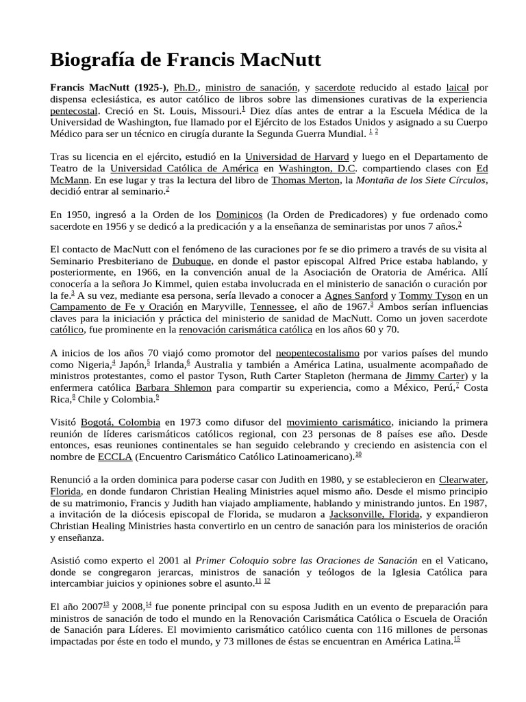 Biografía de Francis MacNutt | PDF